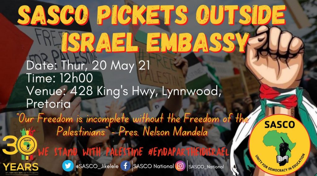 SOUTH AFRICAN STUDENTS PROTEST AGAINST THE SLAUGHTER OF PALESTINIANS BY ...