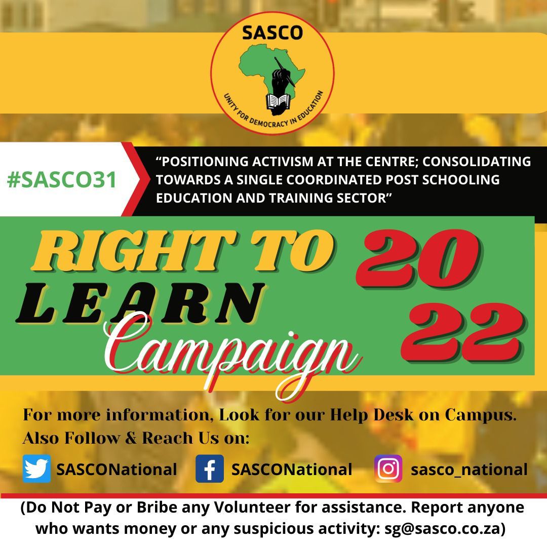 SASCO NEW YEARS STATEMENT - SASCO